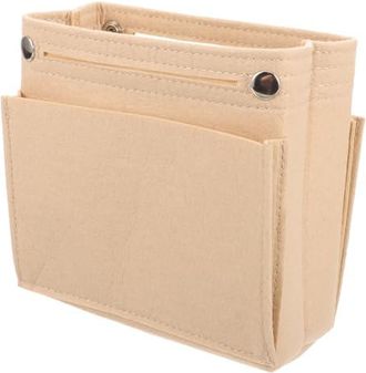 Beaupretty Organisateur de Paquet &agrave; Main en Feutre Beige 2mm Trousse de Maquillage Multifonction 18x17x18 Cm Insert de Paquet de Voyage Grand Format pour Femme O