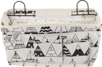 BESPORTBLE BAZEITFLOW H&auml;ngende Aufbewahrungstasche Aus Baumwollgewebe Gro&szlig;format 37 * 20 * 12cm Mit Schienenhalterung F&uuml;r Etagenbett Wohnheim Krankenbett Reise O