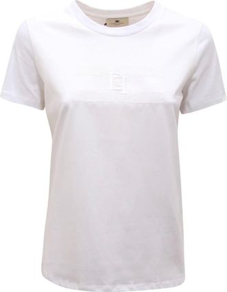 Elisabetta Franchi Femme, Tops, Blanc, Taille: 42 FR Maglia Wo Embroidery