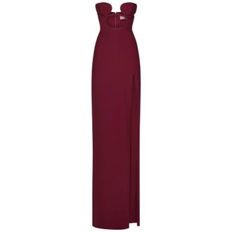 Nensi Dojaka Bordeaux Volute Bra Kleid Aw25 - - Dresses - Damen - Rot - M