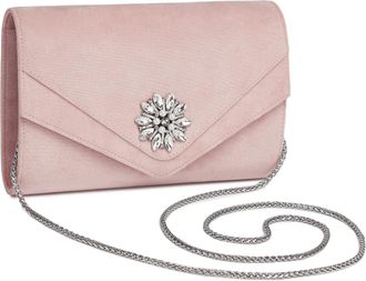 Miss Lulu Damen-Clutchs Elegante, Diamant-Clutchs aus Veloursleder, Abendtasche mit Kettenkette f&uuml;r Hochzeiten, Partys & Crossbody, Handtasche Hochzeit, Bride T