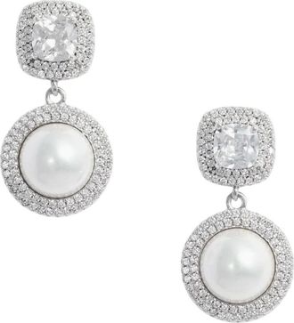 Self Portrait Femme, Accessoires, Gris, Taille: ONE Size Pearl Drop Earrings