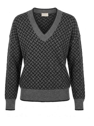 Drumohr Pull &Agrave; Col V - Gris