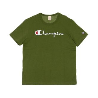 Champion Crewneck Tee T-Shirt - - Tops - Herren - Gr&uuml;n - S