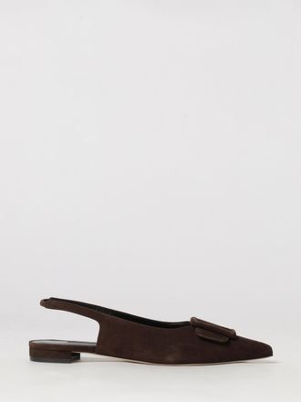 Manolo Blahnik Ballerines slingback Maylura en daim avec boucle