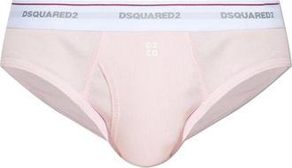 Dsquared2 Homme, Sous-v&ecirc;tements, Rose, Taille: L Slips c&ocirc;tel&eacute;s avec logo