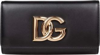 Dolce & Gabbana Femme, Sacs, Noir, Taille: ONE Size Sac &agrave; Main Noir avec Logo DG Crois&eacute;