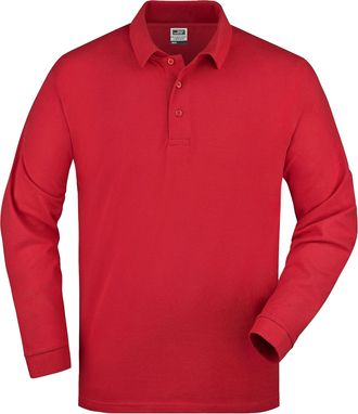 James & Nicholson Langarmpolo - Piqu&eacute; Poloshirt mit Langen &Auml;rmeln f&uuml;r Damen und Herren | Farbe: red | Gr&ouml;sse: XXL