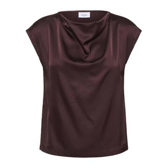 Saint Tropez Femme, Blouses et Chemises, Brun, Taille: 46 FR Élégant haut à manches courtes