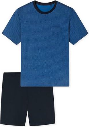 Schiesser Pyjama pour homme Comfort Essentials - En coton - Col rond - Moderne, Pyjama Comfort Essentials Bleu, 54