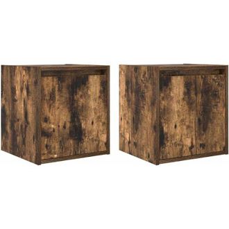 vidaXL Wand-Nachttische 2 Stk. R&auml;uchereiche 38x34x40 cm Vidaxl