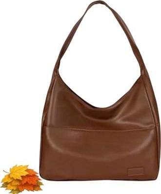 Generic Grand sac fourre-tout pour femme, grand sac &agrave; main en similicuir v&eacute;g&eacute;talien, doux, d&eacute;contract&eacute;, r&eacute;tro, sac &agrave; main pour un usage quotidien, marron, 25*