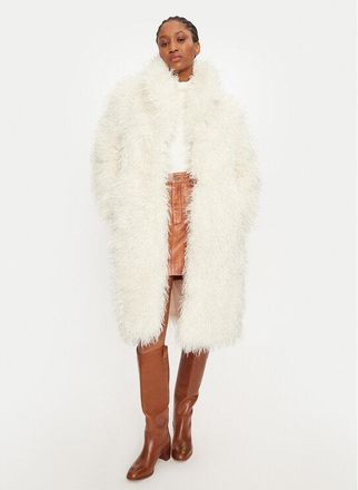 Rinascimento Rinascimento Pelzmantel CFC0118551003 Wei&szlig; Regular Fit