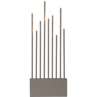 Eglo LED Kerzenständer Buzz, Dekoleuchte Weihnachten, Fensterdeko aus Holz, Stahl in grau, warmweiß