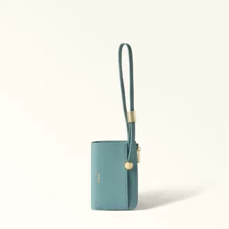 Furla Laura Kartenetui S Cloud Blue Blau Strukturiertes Leder Damen