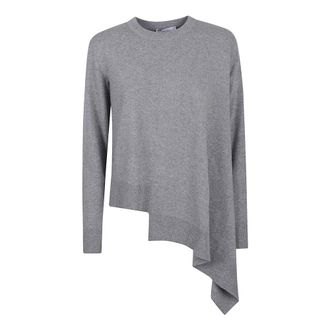 Alexander McQueen Asymmet Crwnk Jumper - - Knitwear - Damen - Grau - S