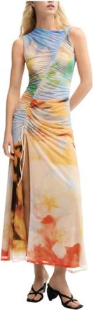 Desigual Femme, Robes, Multicolore, Taille: 38 FR Draped Maxi Dress