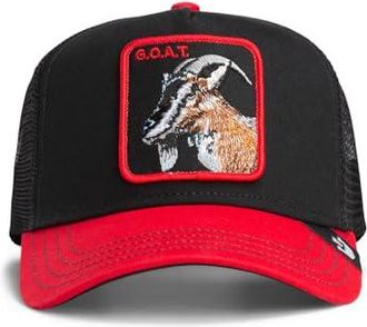 Goorin Brothers Undisputed Goat Chèvre Noire Rouge Casquette de Camionneur Ajustable