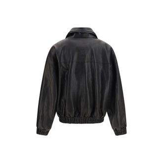Magda Butrym Womens Black Lambskin Leather Jacket Clothing