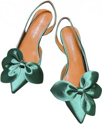 Minetom Femme Escarpins Élégant Bout Pointu Pumps Été Talon Haut Chaussure de Fête Soirée Mariage Bureau C Vert 41 EU