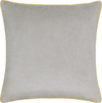 furn. Meridian Kissenbezug - luxuri&ouml;ser kontrastfarbener paspelierter Samt-Dekobezug (Taube/Zylon - 45x45cm)