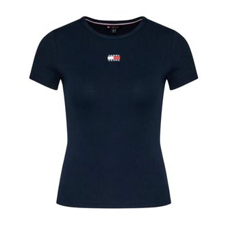 Tommy Jeans Femme, Tops, Bleu, Taille: 38 FR TShirt Cotel&eacute; Stretch