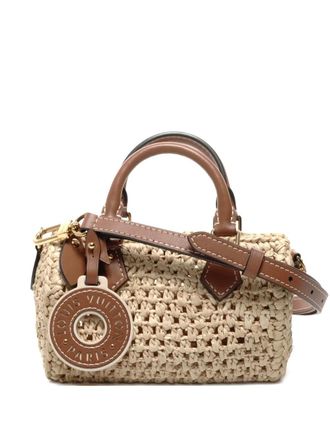 Louis Vuitton 2024 Nano Speedy raffia tote bag - Nude