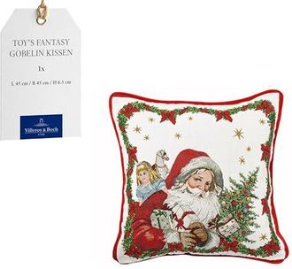 Villeroy & Boch Toys Fantasy Kissen Santa Quadratisch Bunt, Waschmaschinengeeeignet, Wendekissen mit 2 Seiten, Weihnachtsdekorationen, Deko Weihnachten Toys, Baumwoll