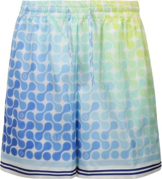 Casablanca Homme, Maillots de bain, Multicolore, Taille: S Tennis Tile Silk Shorts