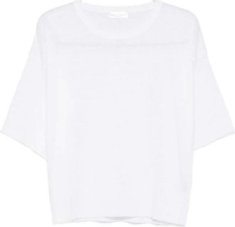 Roberto Collina Femme, Tops, Blanc, Taille: 42 FR T-shirt &agrave; manches courtes