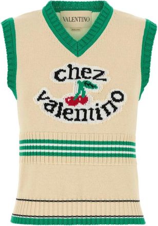 Valentino Garavani Femme, Pulls, Beige, Taille: 38 FR Cotton Knit Vest