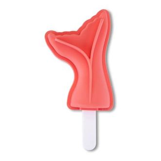 Fackelmann Fackelmann Stieleisform Meerjungfrau aus Silikon, zartes Rosa mit Deckel - Optimal f&uuml;r Kinder und Sommer, wiederverwendbar und sp&uuml;lmaschinengeeignet, 