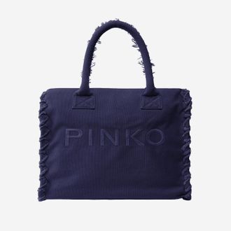 Pinko Womens Cotton Shopper Bag Purple Handbags Hand