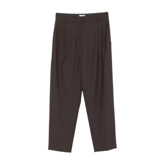 Brunello Cucinelli Geradeltes Woll-Sakko mit geradem Bein - - Trousers - Damen - Braun - M