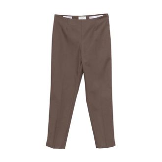 PESERICO Femme, Pantalons, Brun, Taille: 44 FR Pantalon droit &agrave; pli marqu&eacute;