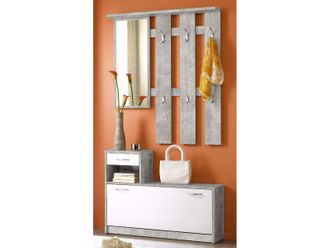 Möbelando Garderobe Set Flurgarderobe Wandgarderobe Dielengarderobe Flurmöbel Selene III