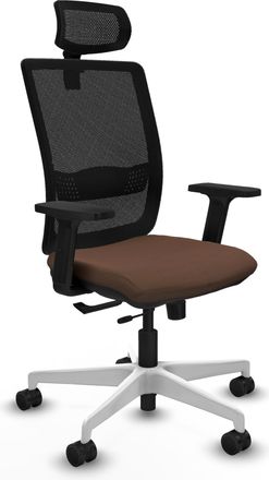 Piqueras y Crespo Ergonomischer B&uuml;rostuhl mit Lendenwirbelst&uuml;tze, verstellbare Arme und Kopfteil, h&ouml;henverstellbar und neigbar, ausgestattet mit Syncro/Translack. Schwa