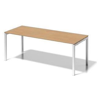Bisley Cito Schreibtisch, 740 mm h&ouml;henfixes U-Gestell, Metall, Bc396 Dekor Buche, Gestell Verkehrswei&szlig;, 80 x 200 x 85 cm