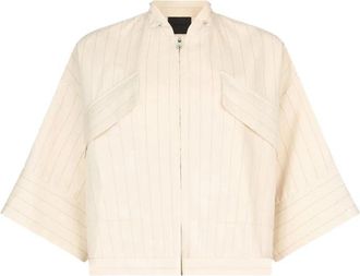 Liu Jo Femme, Vestes, Beige, Taille: 44 FR Veste &agrave; rayures avec ornements de bijoux