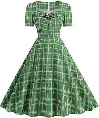 Generic Baodan Robe De Soiree Femme Annee 50 Robe Ete Années 50 Vintage Soirée Années 40 50 60 Robe Dété Fête Casual Habillée Robe a Pois Demoiselle DHonneur 