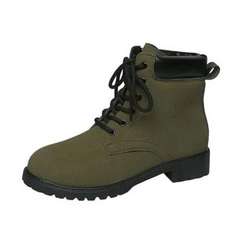 Generic Bottes &agrave; lacets pour femme - Talon bas - &Eacute;l&eacute;gantes - Couleur unie - Polyvalentes - Antid&eacute;rapantes - Classiques - D&eacute;contract&eacute;es - Confortables - Pour l