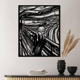 Hanah Home Stylish Black Decorative Metal Wall Accessory, 45 x 56 cm | 100% Metal, 1.5 mm Thick | Easy Wall Mounting, Perfect for Modern Home Decor