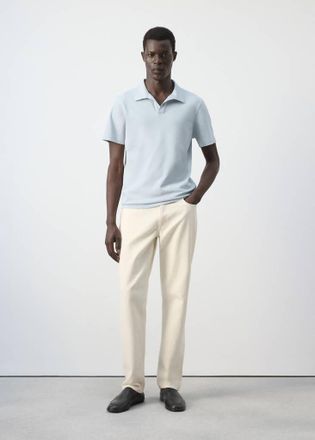 Mango Polo piqu&eacute; slim-fit bleu ciel - Homme - XXL - MANGO MAN