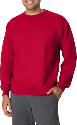 Hanes Herren-Sweatshirt aus Baumwolle, schwer, Rundhalsausschnitt, dunkelrot, XX-Large