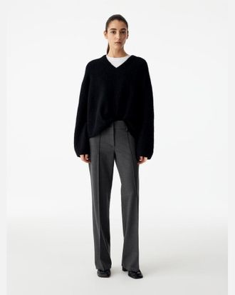 Arket Elegante Hose Mit Ausgestelltem Bein -Grau