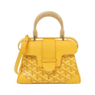 Goyard Pre-owned Saigon Mini Sac en Toile Enduite et Cuir de Veau - Femme - Pre-owned - Jaune - Taille: ONE Size