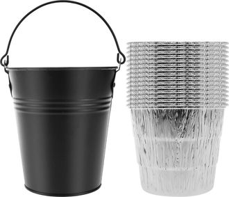 Generic 2/3L Eisk&uuml;bel, doppelwandig, isoliert, Champagner-Bierk&uuml;bel for Bars, Nachtclubs, Nachtparty-Beh&auml;lter(1 Set Grease Bucket)