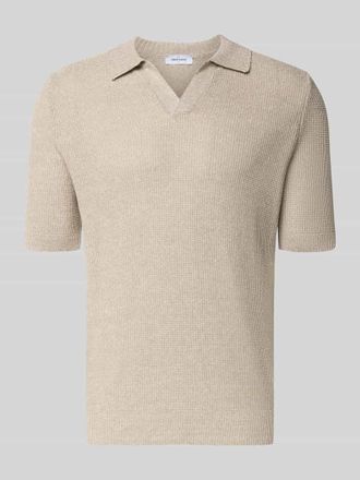 Gran Sasso Slim Fit Poloshirt mit V-Ausschnitt