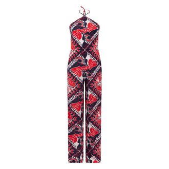 Valentino Garavani Seiden-Geometrie-Jumpsuit - - Jumpsuits & Playsuits - Damen - Mehrfarbig - S
