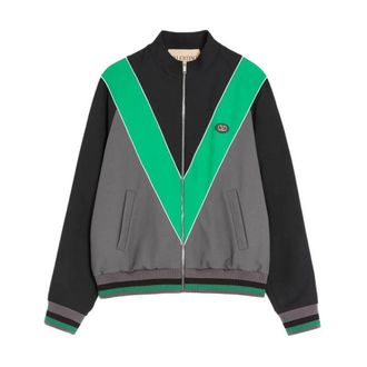 Valentino Zip-Up Sweatshirt mit VLogo Patch - - Sweatshirts & Hoodies - Herren - Mehrfarbig - S